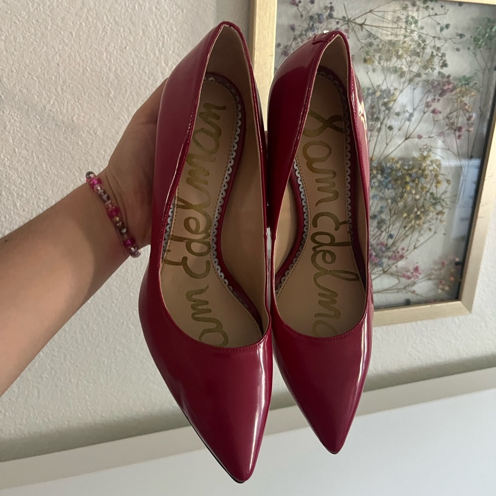 Sam Edelman Hazel Pointed Toe Red Heel Pump Size 6.5 - Gem